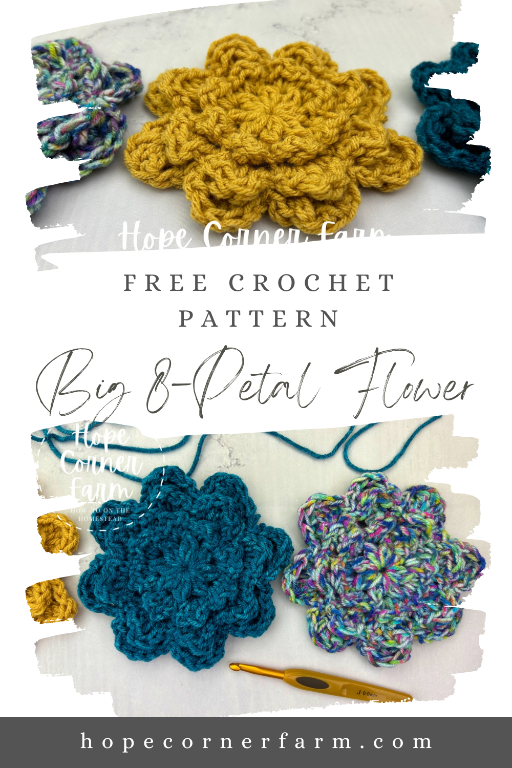 How to Crochet a Big Crochet Flower - Hope Corner Farm