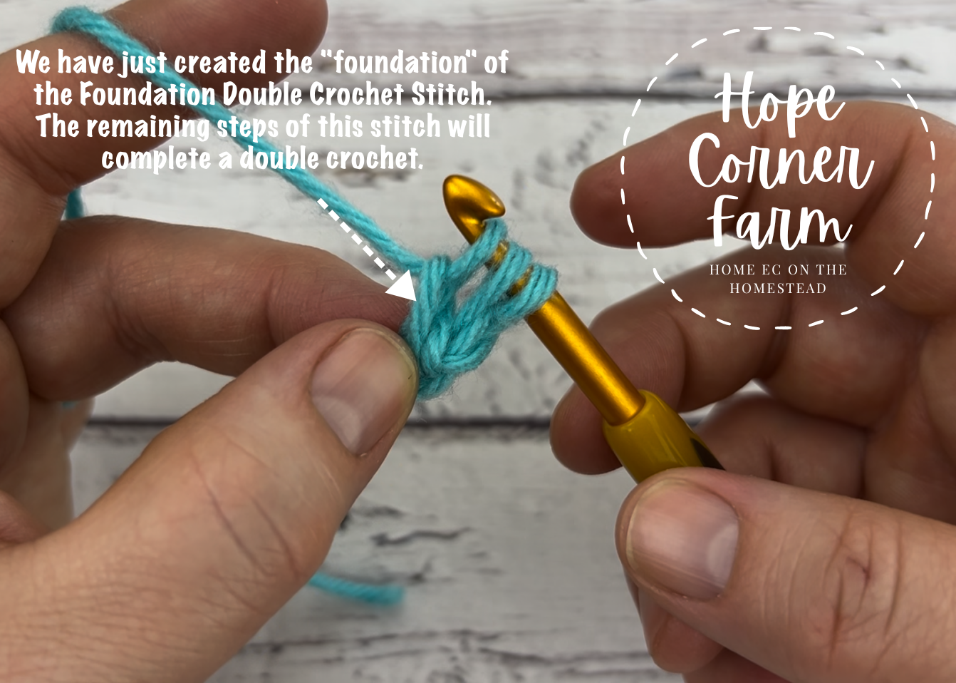 How to Foundation Double Crochet Stitch - Hope Corner Farm