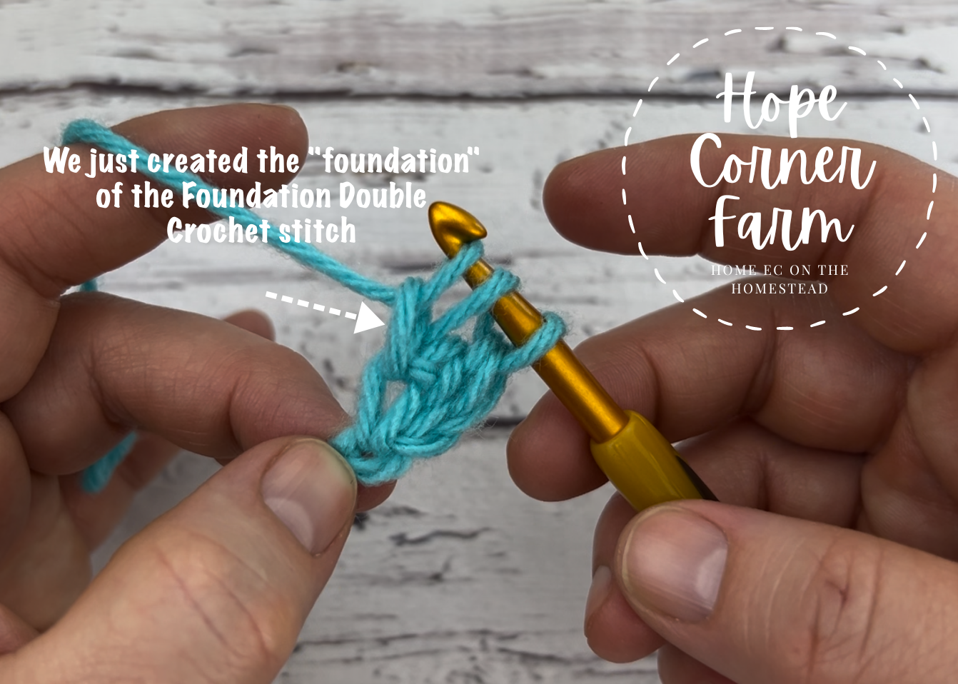 How to Foundation Double Crochet Stitch - Hope Corner Farm