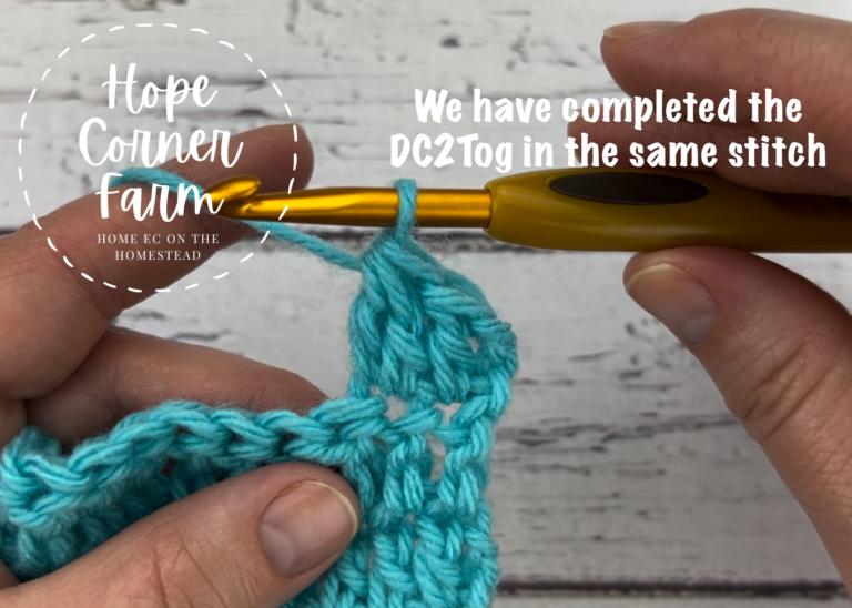 How to Double Crochet Two Together (DC2Tog) - Hope Corner Farm