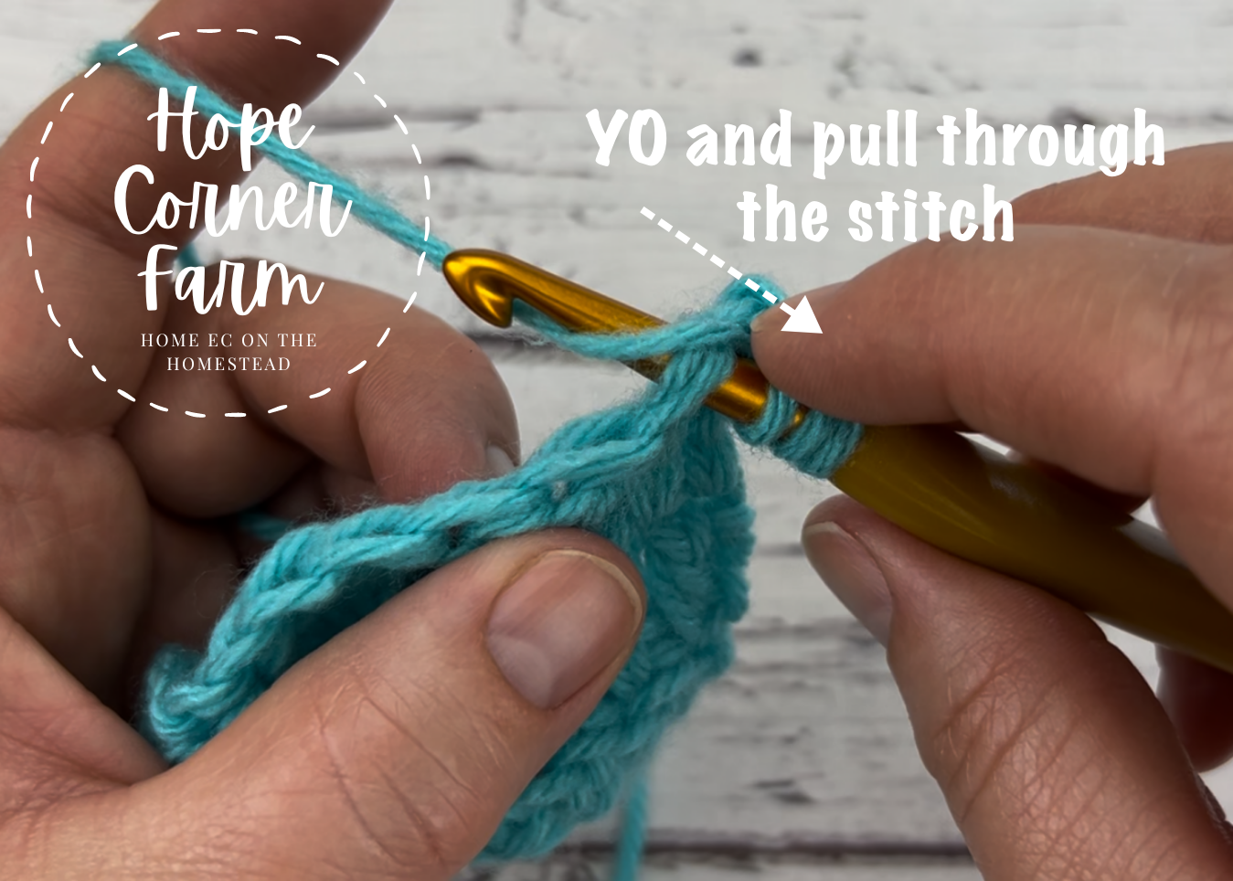 How to Double Crochet Two Together (DC2Tog) - Hope Corner Farm