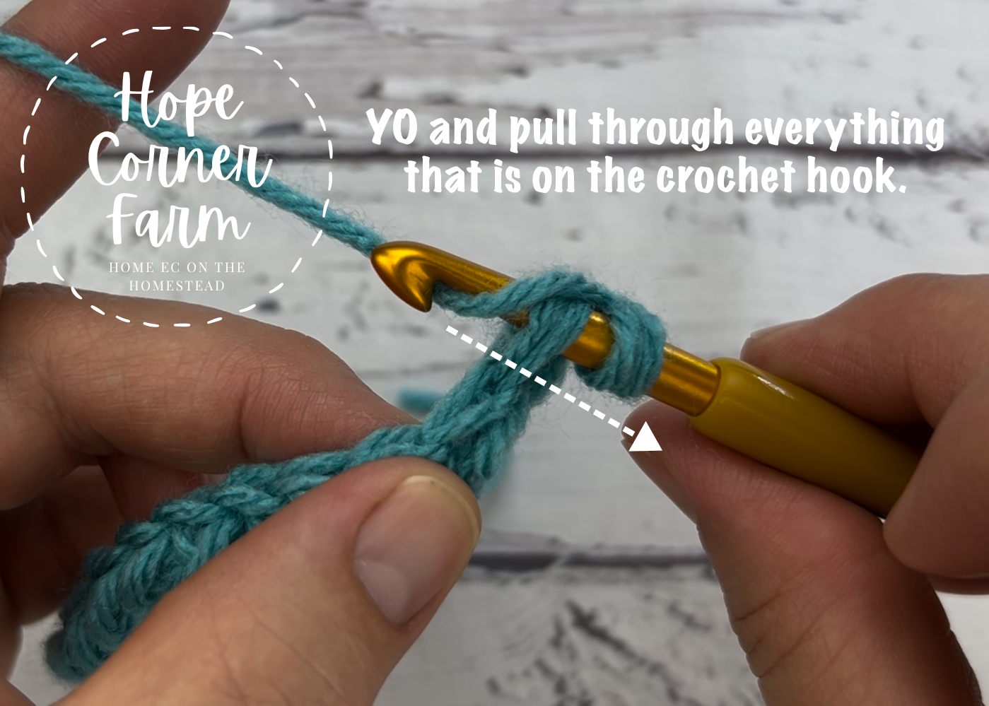 How to Yarn Over Slip Stitch in Crochet - Hope Corner Farm