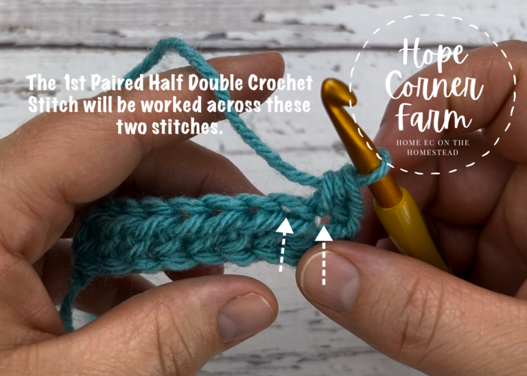 How to Paired Half Double Crochet Stitch - Hope Corner Farm