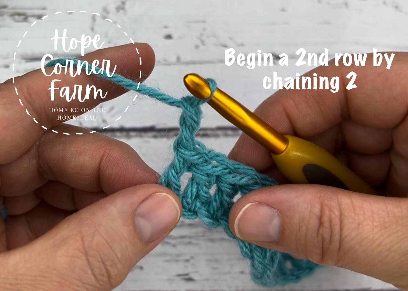 How to Double Crochet Stitch - Hope Corner Farm