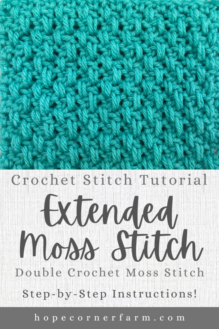 How to Extended Moss Stitch in Crochet - Hope Corner Farm